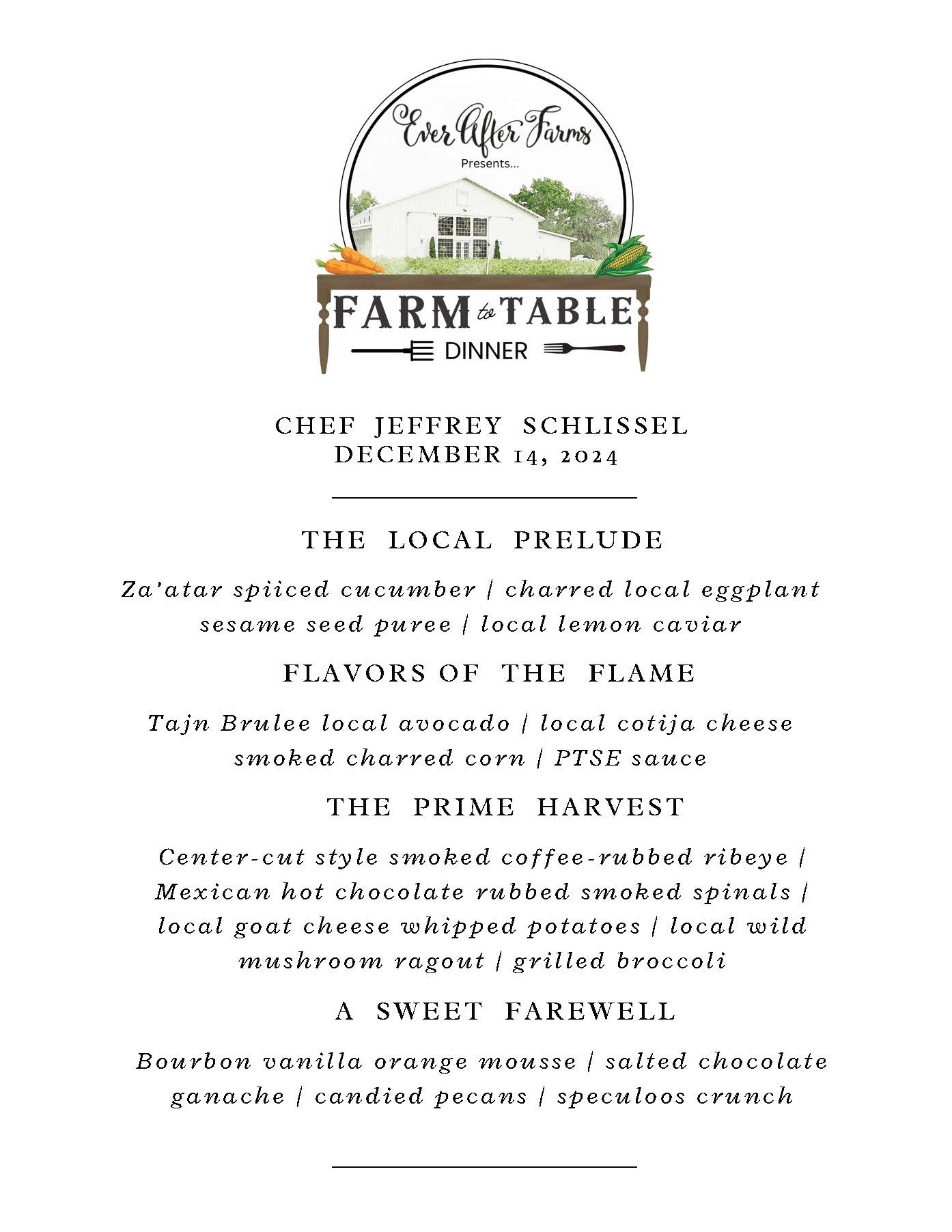 Menu - Ever After Farms